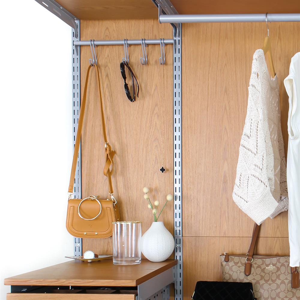 80 Fixed Hook Rack, Silver