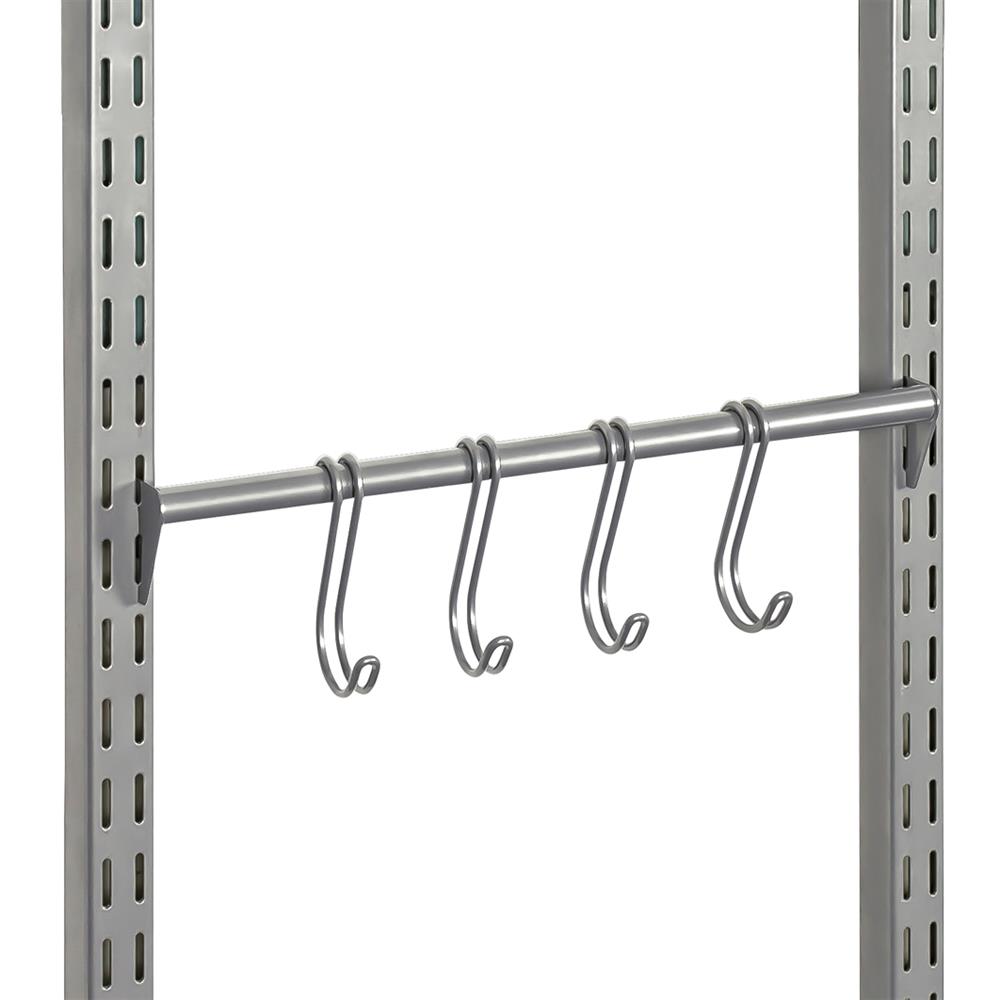40 Fixed Hook Rack, Silver