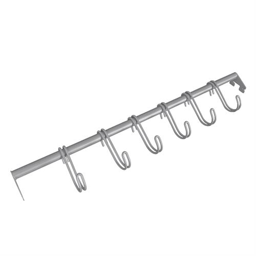 60 Fixed Hook Rack, Silver