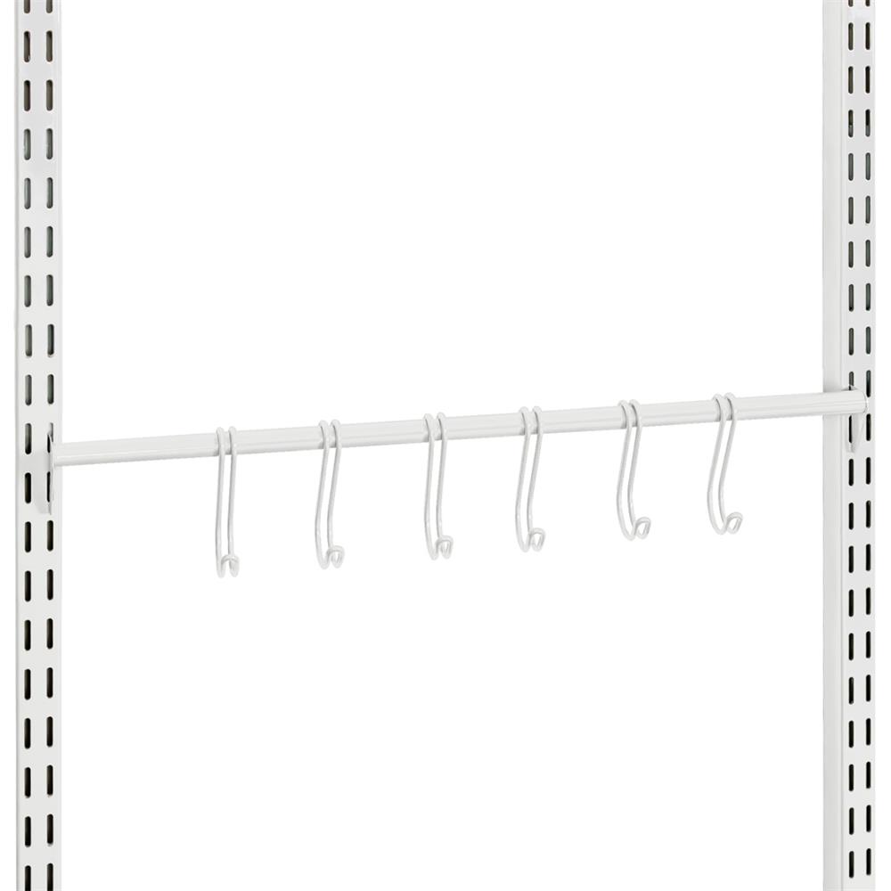 80 Fixed Hook Rack, White