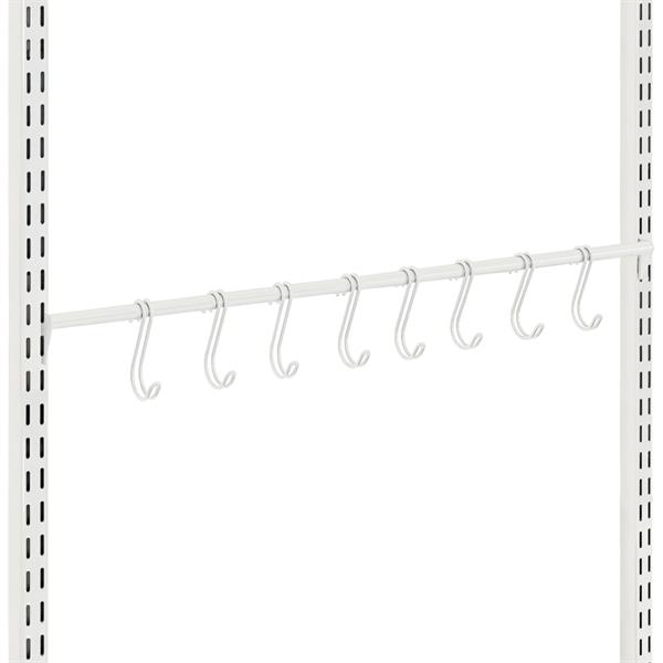 40 Fixed Hook Rack, White