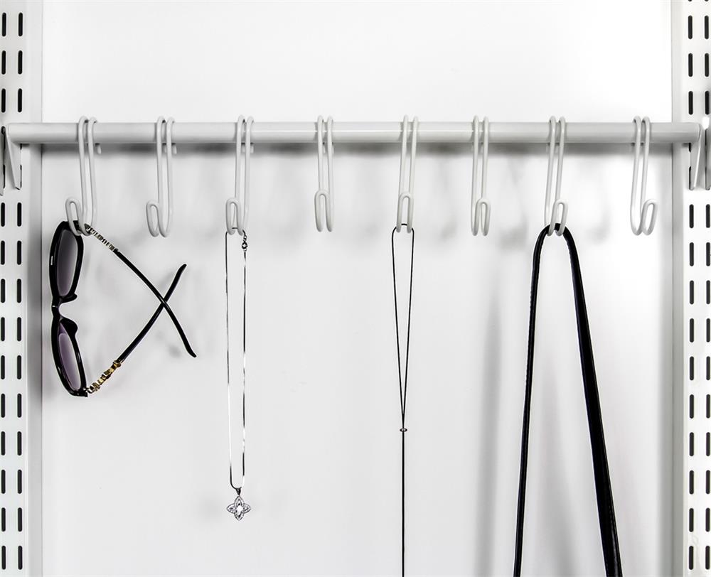 40 Fixed Hook Rack, Silver
